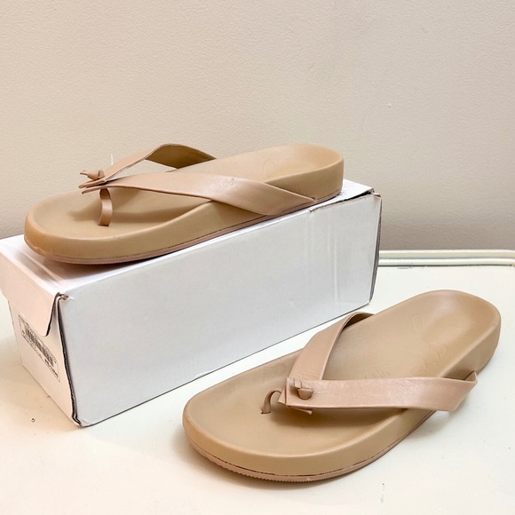 J. Crew | Shoes | J Crew Pacific Nude Leather Thong Sandal Flip Flops ...